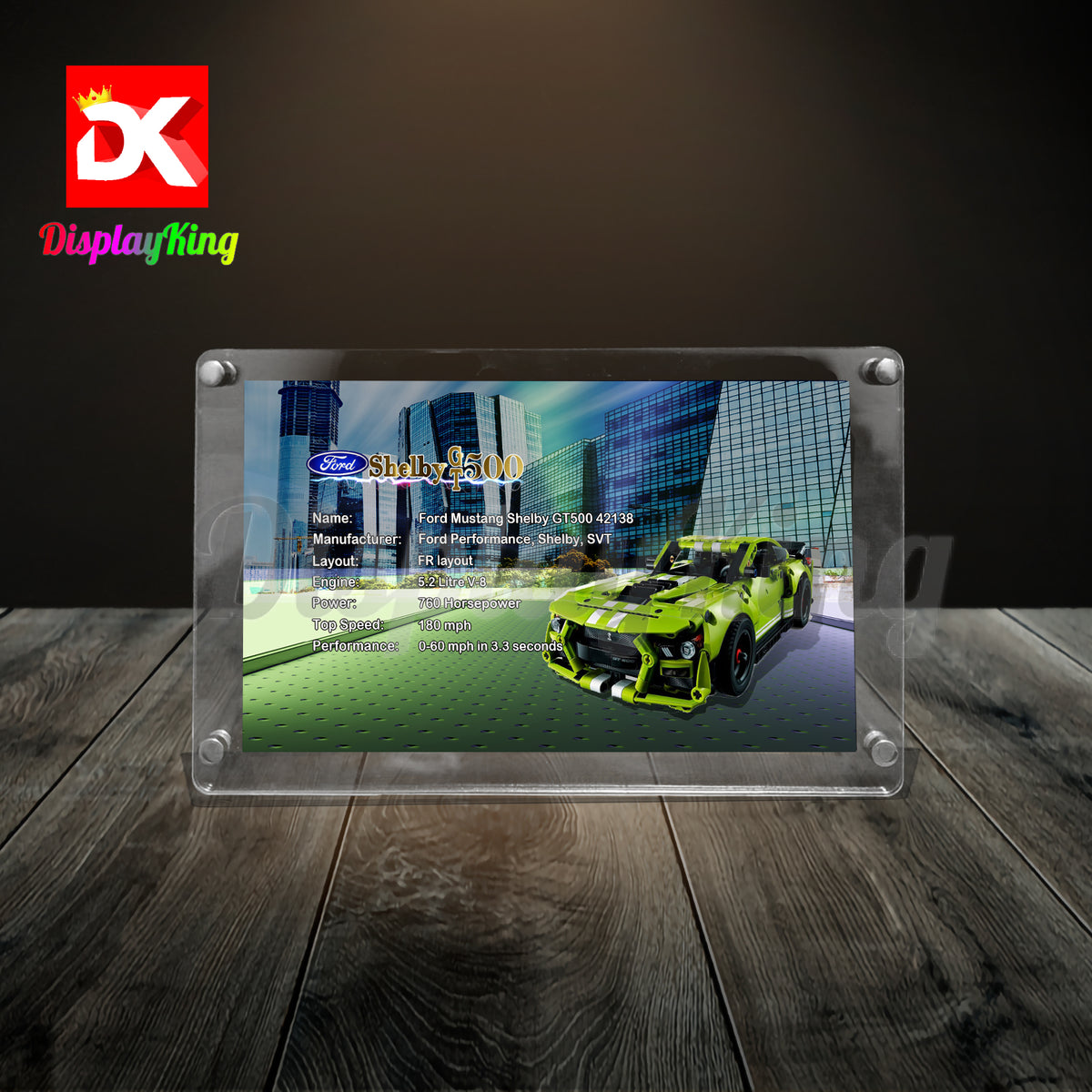 Display King - Acrylic photo frame for Lego Ford Mustang Shelby GT500 ...