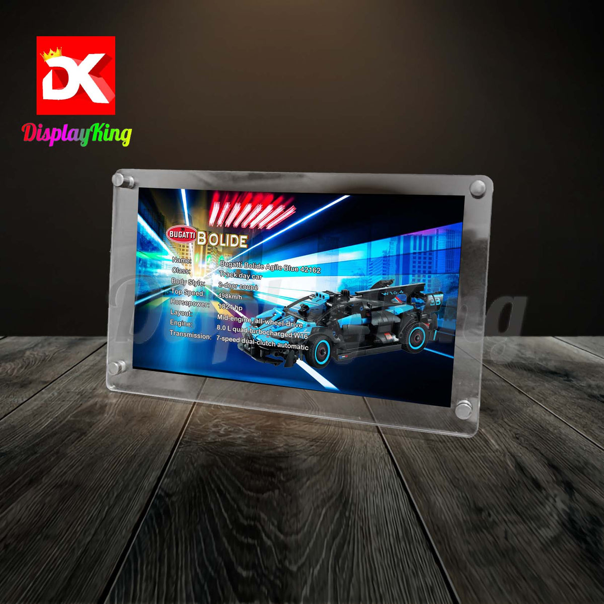 Display King - Acrylic photo frame for Lego Bugatti Bolide Agile Blue ...