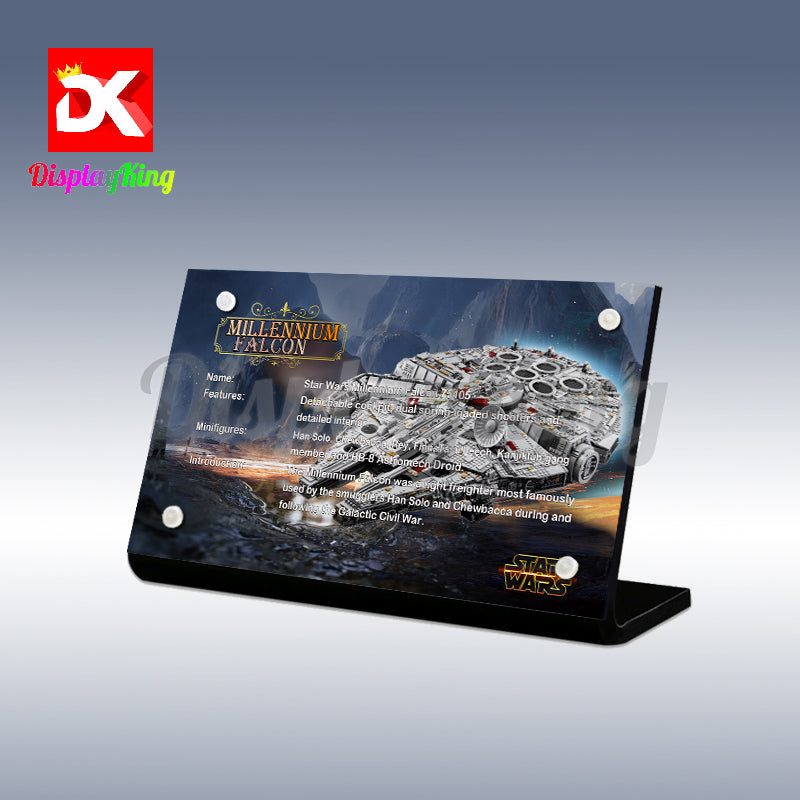 Display King - Acrylic display plaque for Lego Millennium Falcon 75105 ...