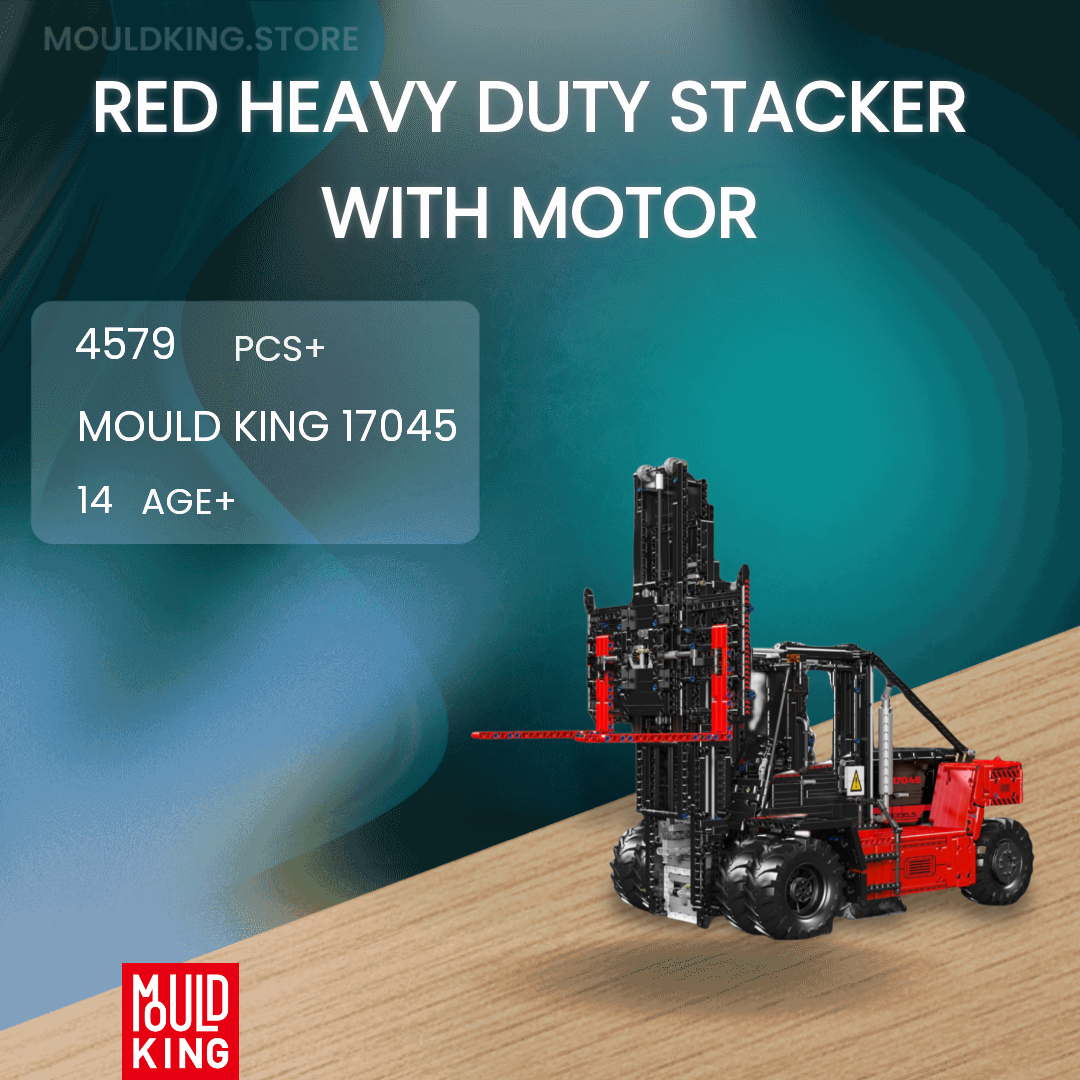 MOULD KING 17045 Red Heavy Duty Stacker With Motor with 4579 Pieces ...