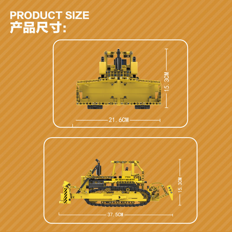 MOULD KING 17024 MOC-74666 D8K Bulldozer RC Caterpillar with 1003 piec ...