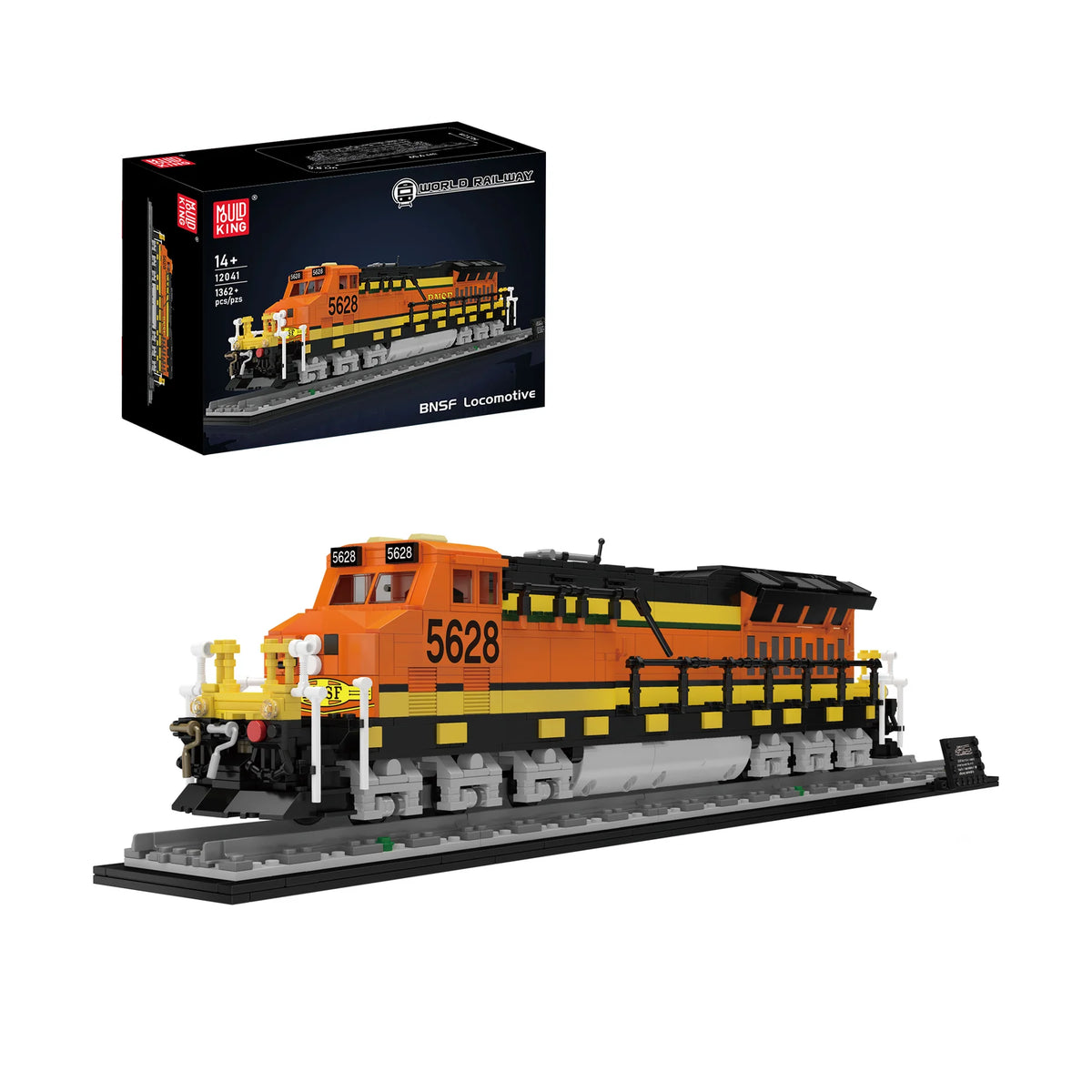 Mould King 12041 BNSF Railway Locomotive Model Building Set | 1,362 Pc ...