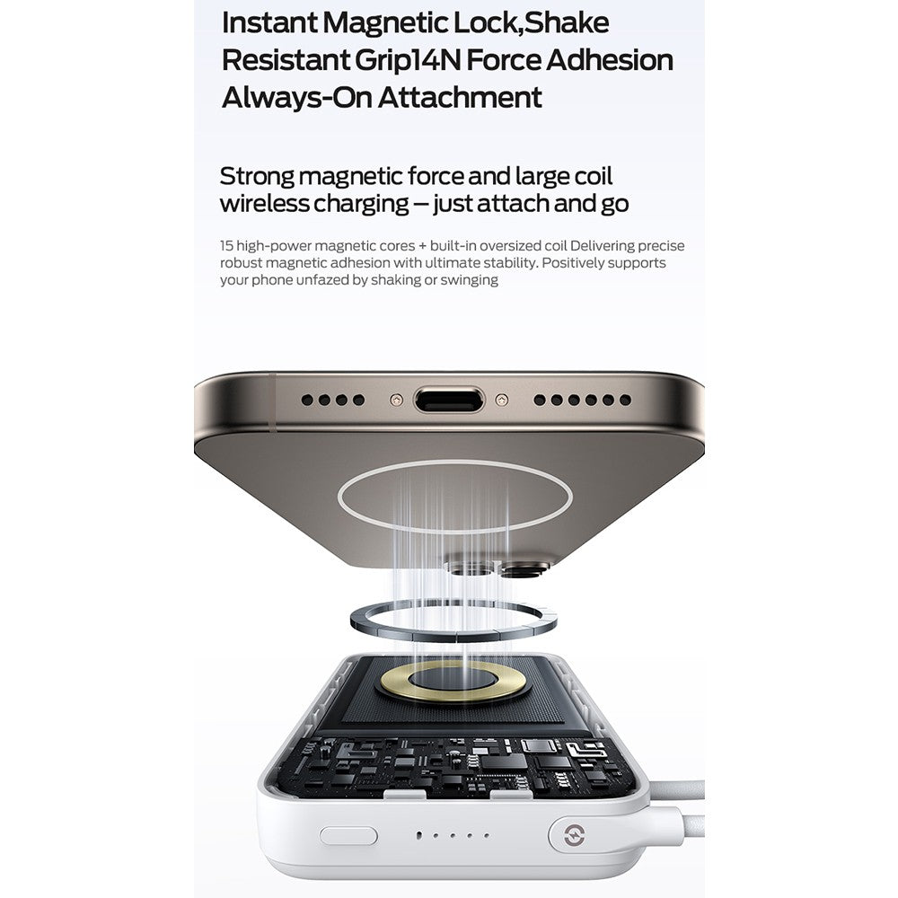 MOVE SPEED MSP16 Magnetic Wireless Charging Mobile Power Bank with Bra ...