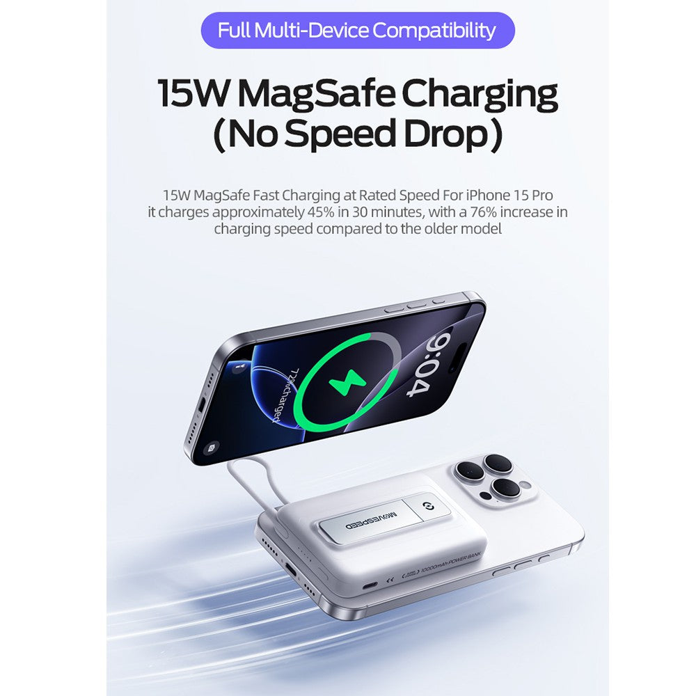MOVE SPEED MSP16 Magnetic Wireless Charging Mobile Power Bank with Bra ...